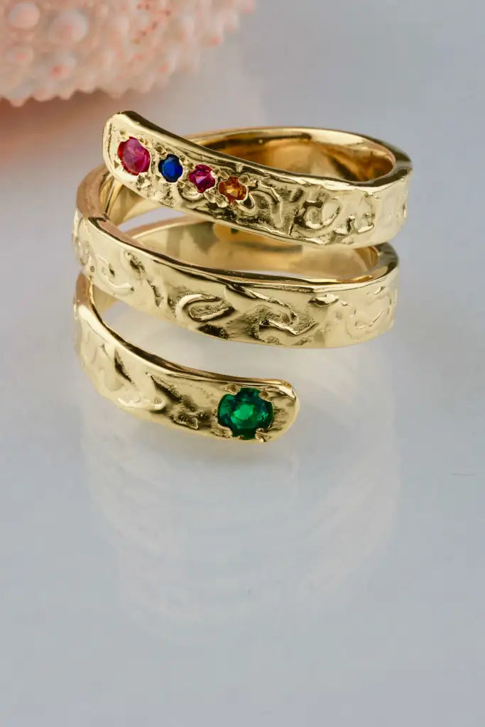 Bague serpentée couleurs vermeil - Vingt et un Grammes – VINGT ET UN ...